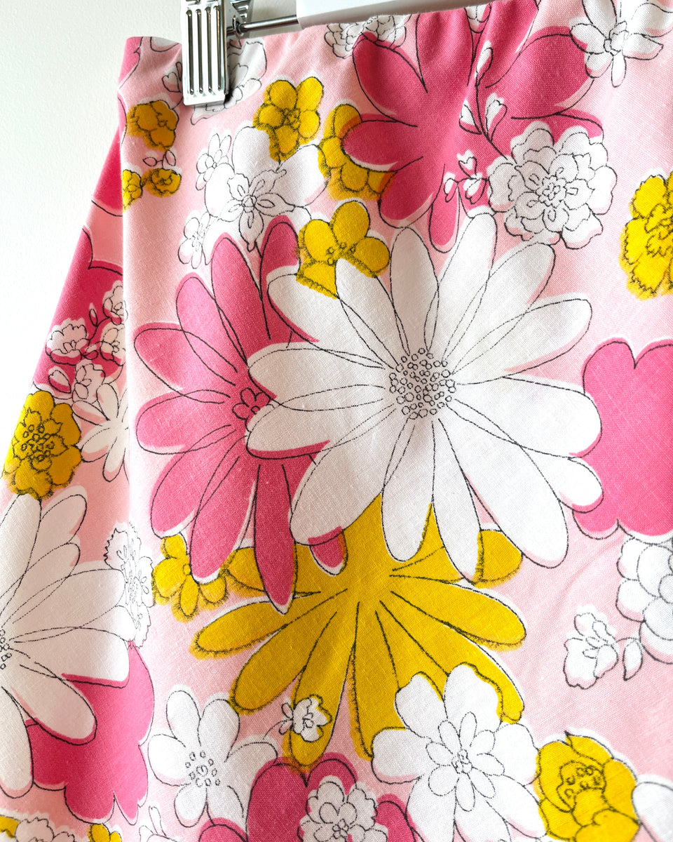 Betsy Bias Skirt Vintage Pink Flower Power 6, 10, 12 – Rubyraisin
