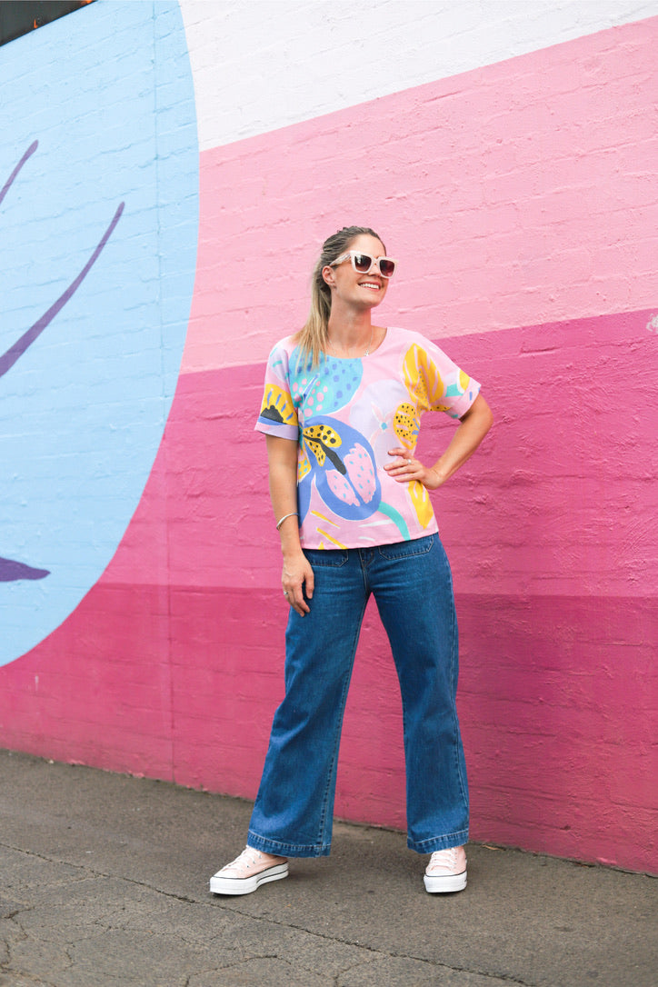 Swap Top Vintage Ken Done Mega Flowers By The Sea S – Rubyraisin